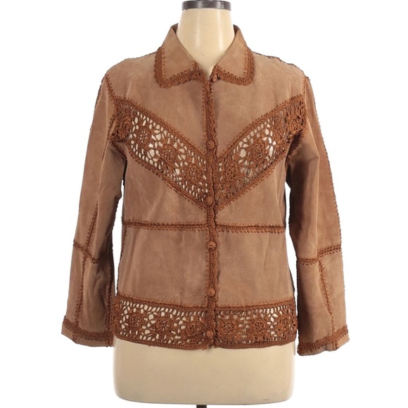 Carducci | Jackets & Coats | Vintage Carducci M Suede Jacket W Crochet ...